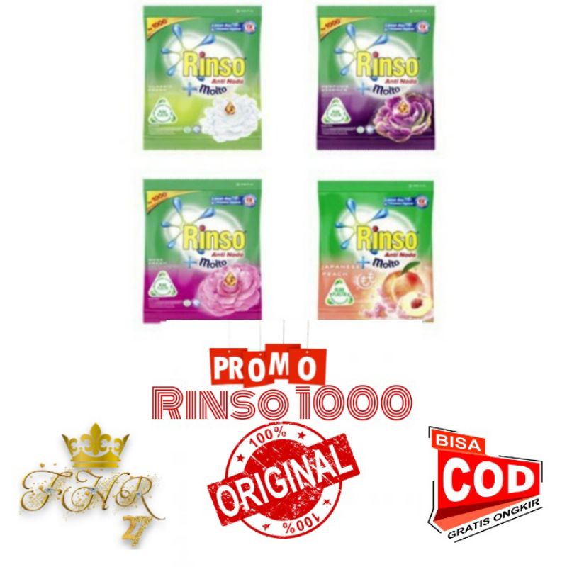 Jual Rinso Molto bubuk 1000 / detergent sachet (harga 1 pcs) | Shopee ...