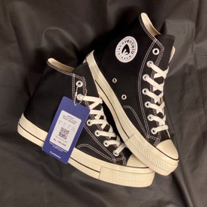 Jual Sepatu Ventela 70s BTS Back To 70s High Black Natural Ventella 70s ...