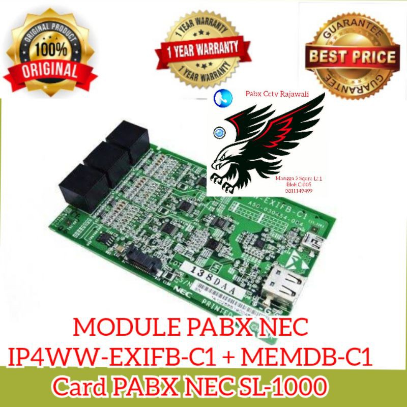 Jual MODULE PABX NEC IP4WW-EXIFB-C1 + MEMDB-C1 Card PABX NEC SL-1000 ...