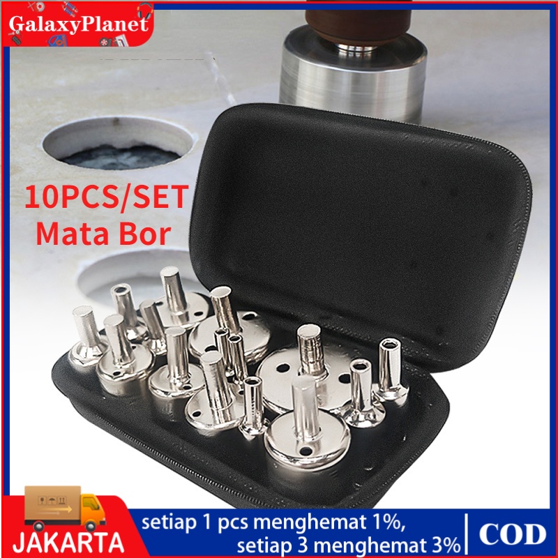 Jual Mata bor Keramik Kaca Marmer Bulat 1 Set isi 10 Pcs / Set Mata Bor ...