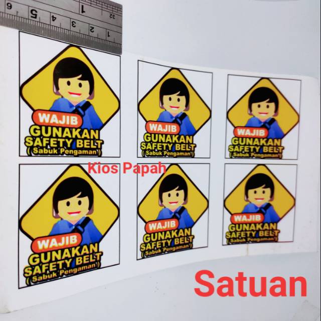 Jual Stiker sticker sabuk pengaman seat belt tempel dashboard | Shopee ...