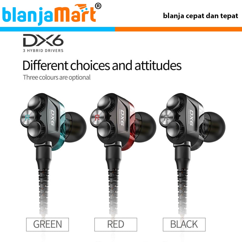 Jual PLEXTONE DX6 Professional 3 Hybrid Driver Earphone With Microphone Shopee Indonesia