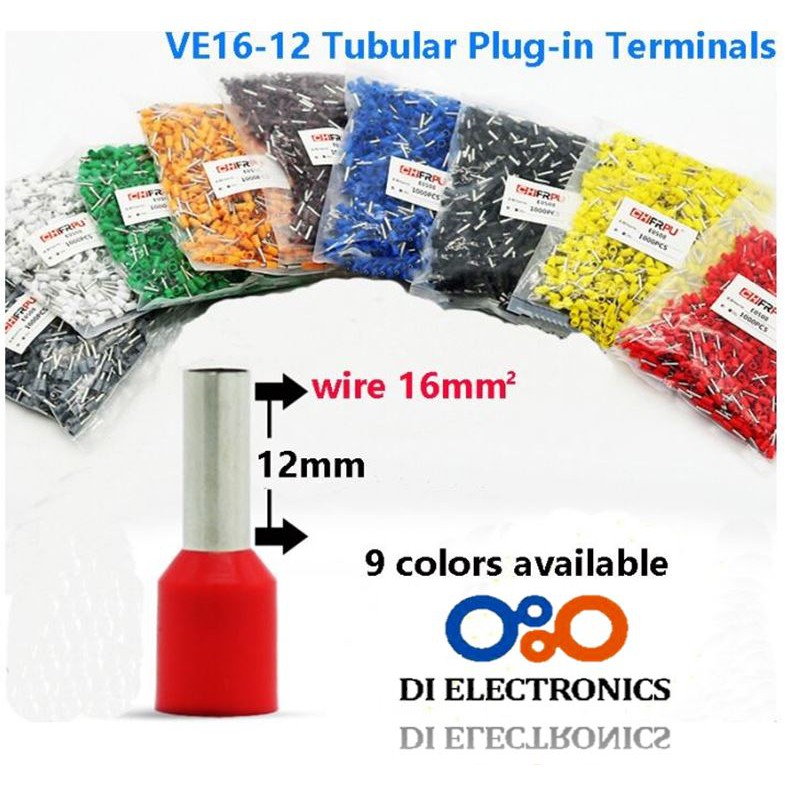 Jual E16-12 Ferrules Skun Kabel 16mm Turbular Insulated Electrical Wire ...