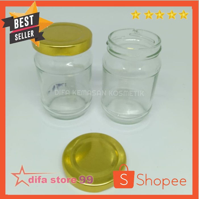 Jual BOTOL KACA CS 175ML EMAS BENING/JAR SELAI/JAR KACA ( Paket isi 10 ...