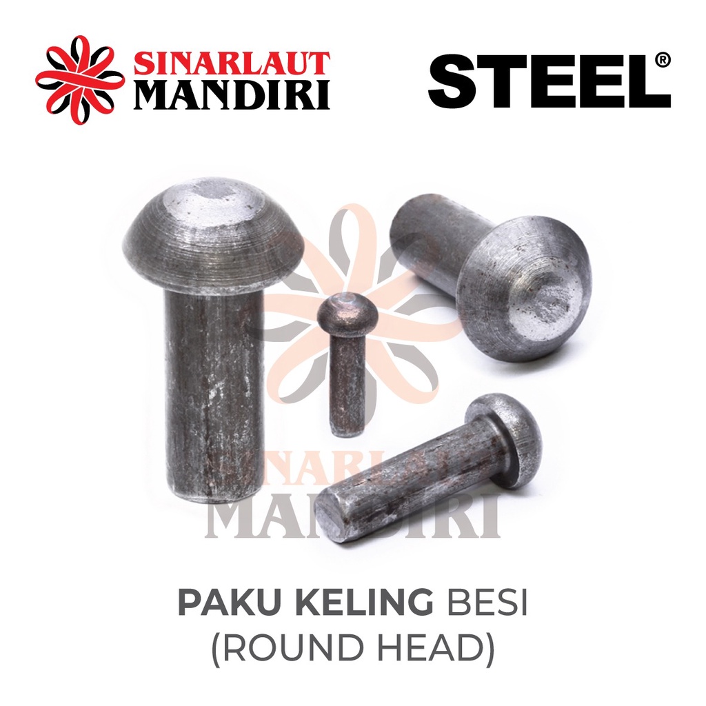 Jual Paku Keling Besi Kepala Bulat / Round Head Rivet 1/4 x 1 | Shopee ...
