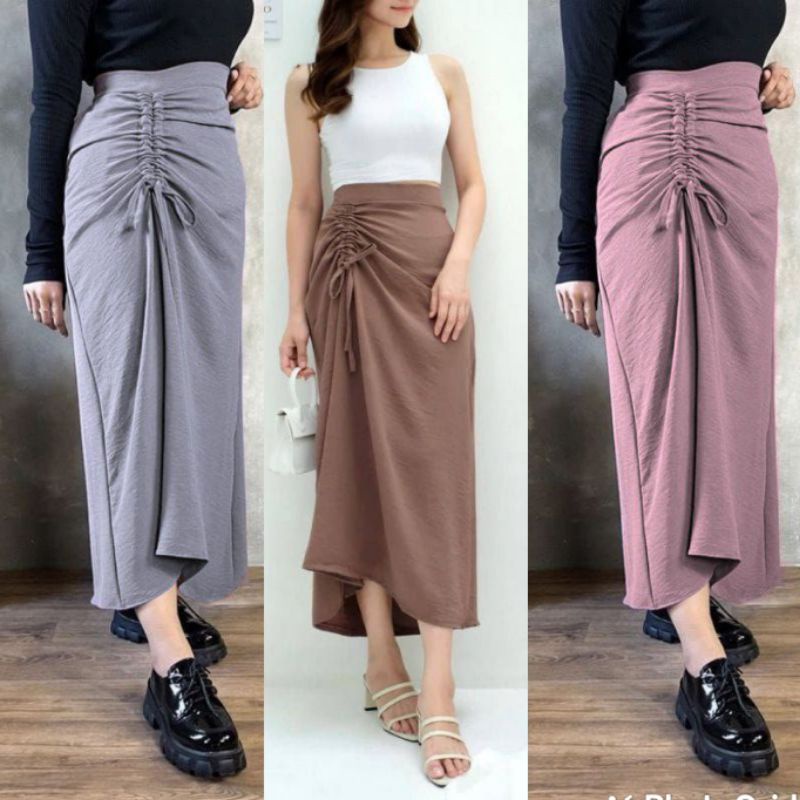 Jual ROK SERUT-SKIRT CRINKEL-ROK TALI SERUT BAHAN PERMIUM | Shopee ...