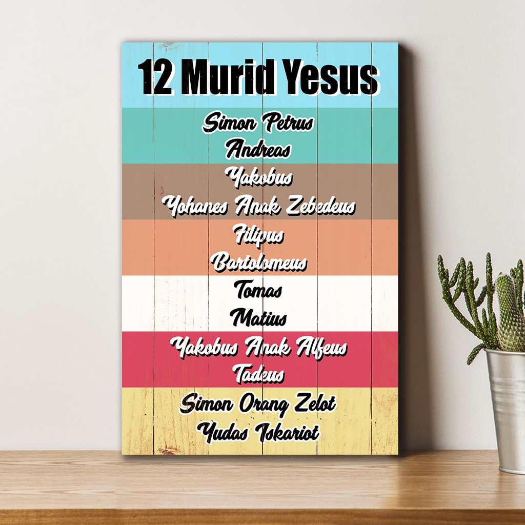 Jual hiasan dinding 12 murid yesus poster kayu dekorasi kristen ...