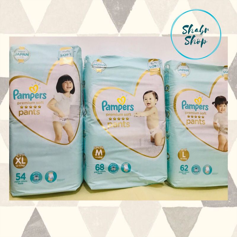 Jual Pampers Premium Soft Fluffy Soft Pants Tosca M68/L62/XL54 | Shopee ...