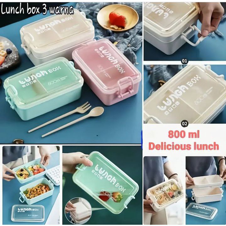 Jual [ MW - ORDER ] KOTAK MAKAN LUNCH BOX SET KOTAK MAKAN 800ML | Shopee Indonesia