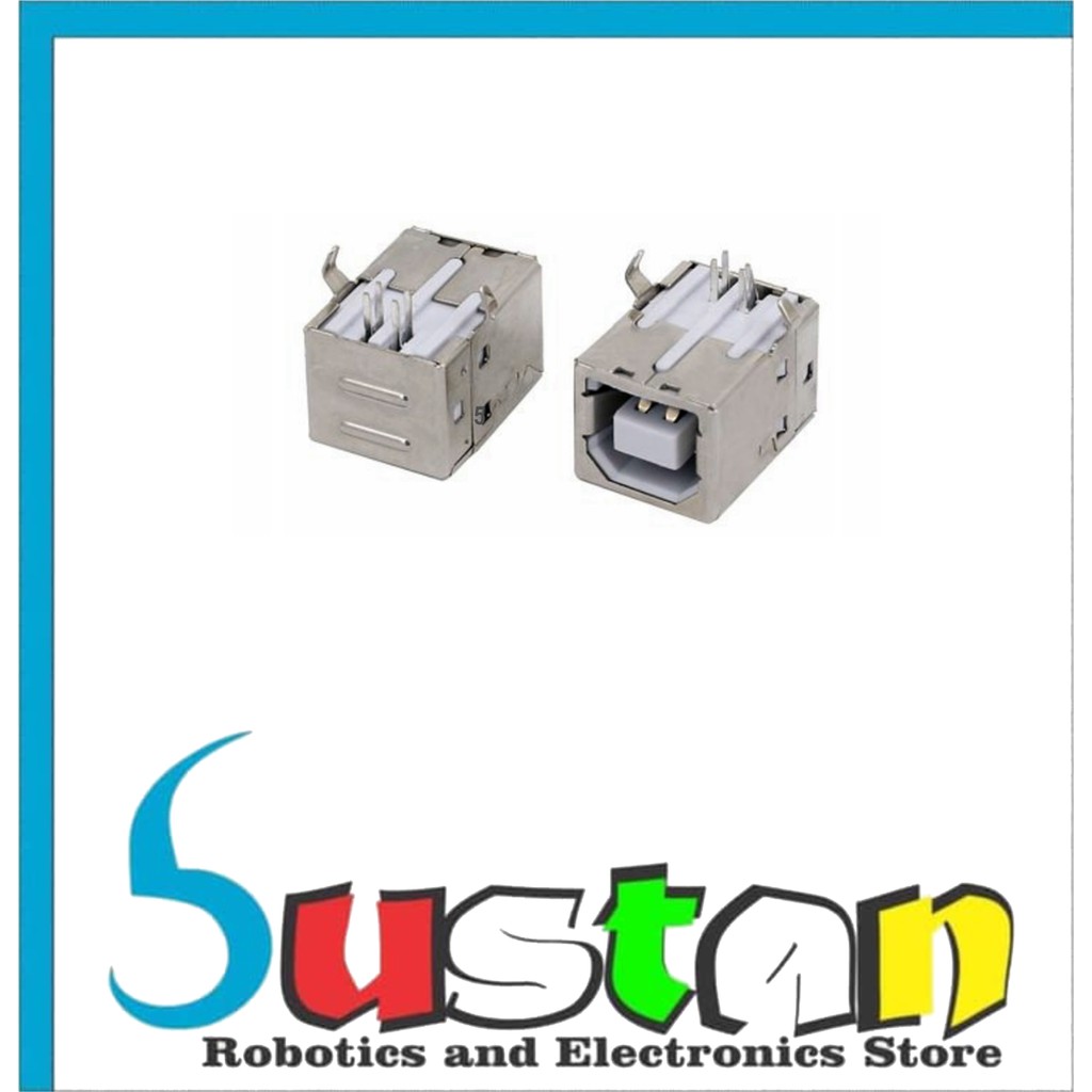 Jual USB 2.0 Type B Printer 4P Right L Pin Female Socket Connector ...