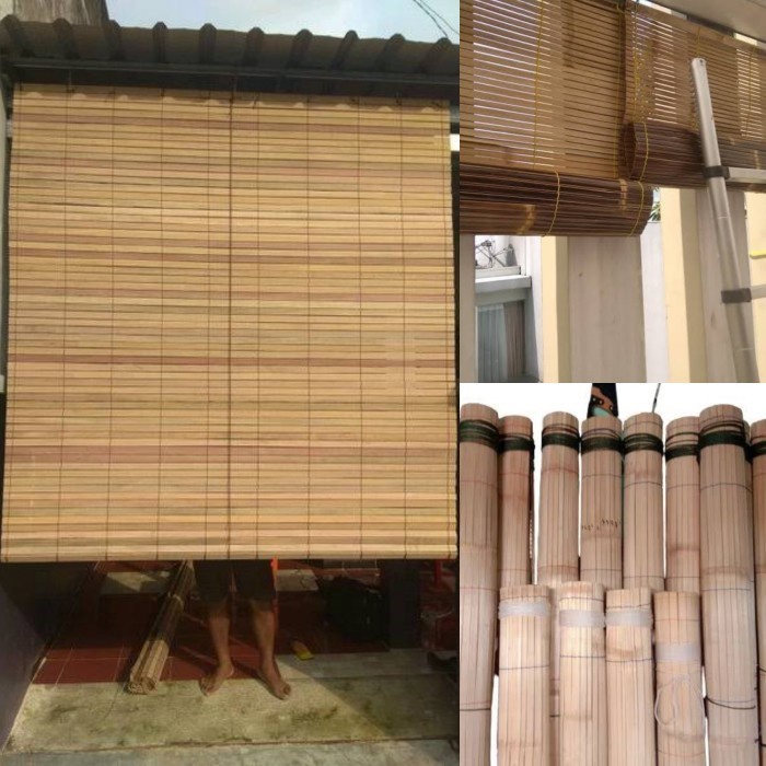 Jual Tirai Bambu Gulung Outdoor Krey Kerai Murah Kere Bambu Kerai Bambu Asli Bukan Sawit Dijamin ...