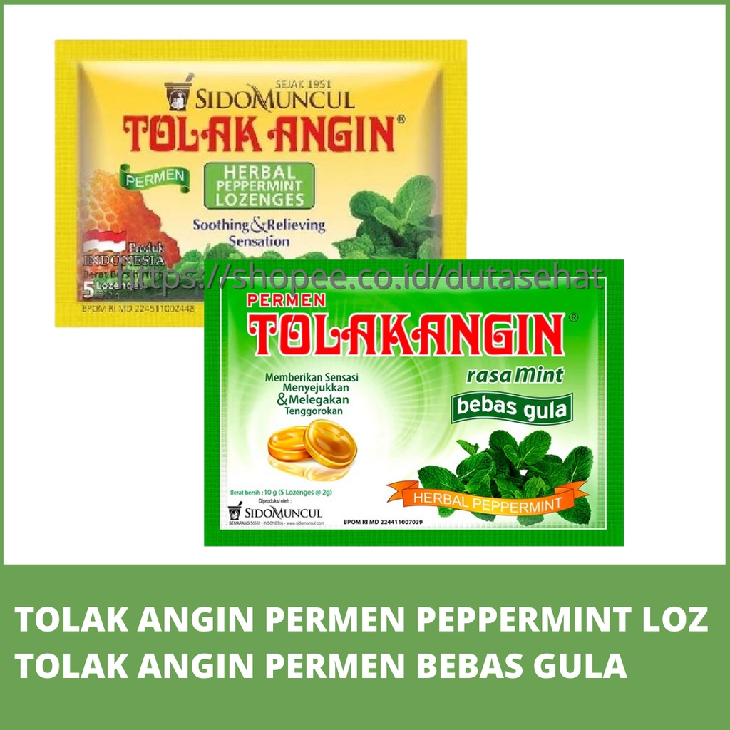 Jual Tolak Angin Permen Mint Bebas Gula 5's, Tolak Angin Permen 5's ...