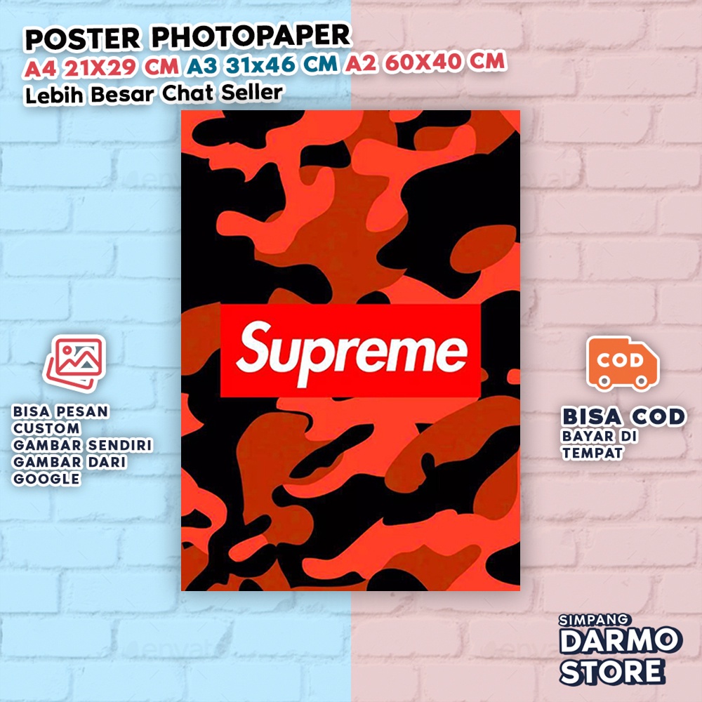 Jual Poster Supreme Hiasan Dinding Hypebeast Hypebis Hype Logo Fashion ...