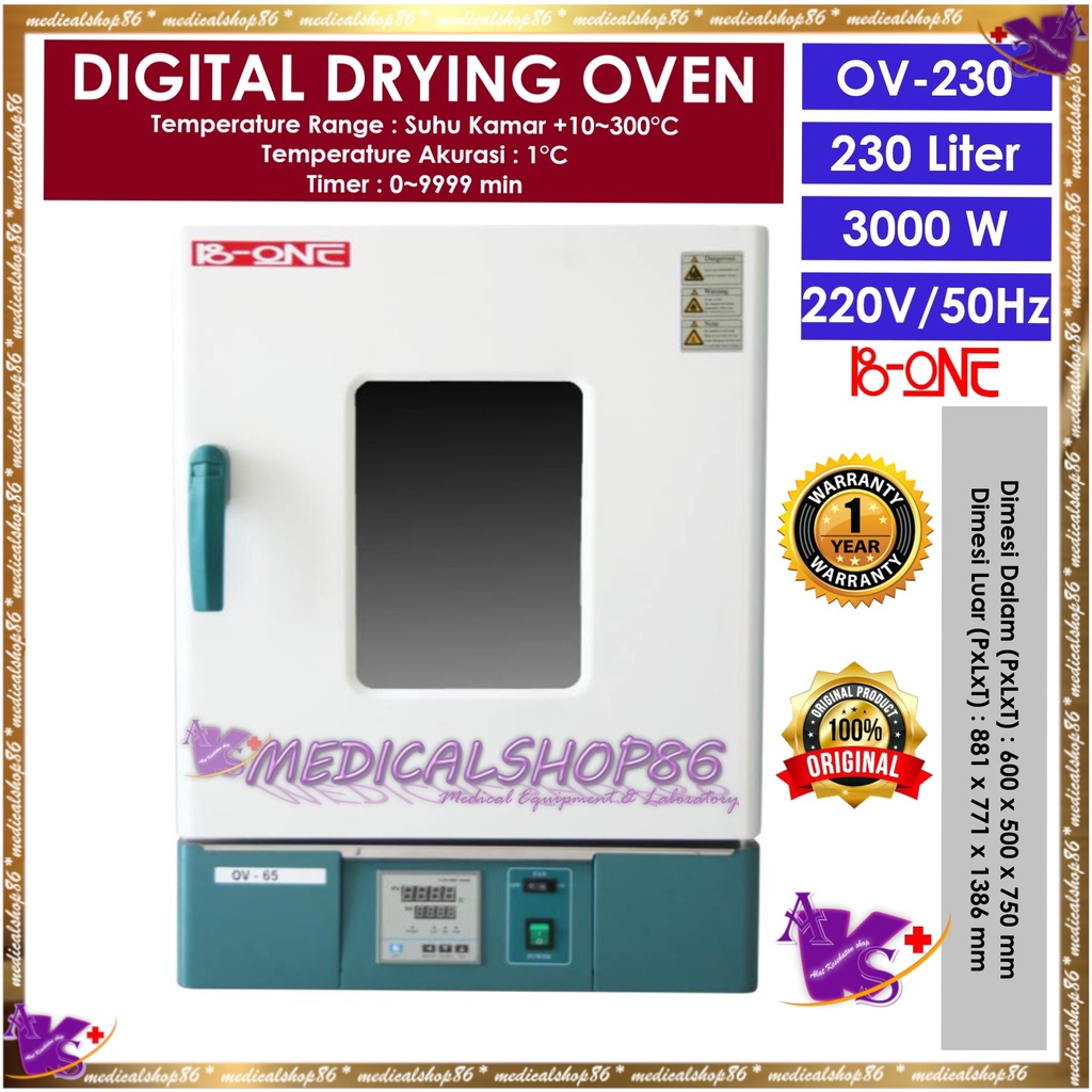 Jual OV-230 Digital Oven Laboratory 230 Liter, Hot Air Drying Oven 230 Liter. B-ONE | Shopee ...