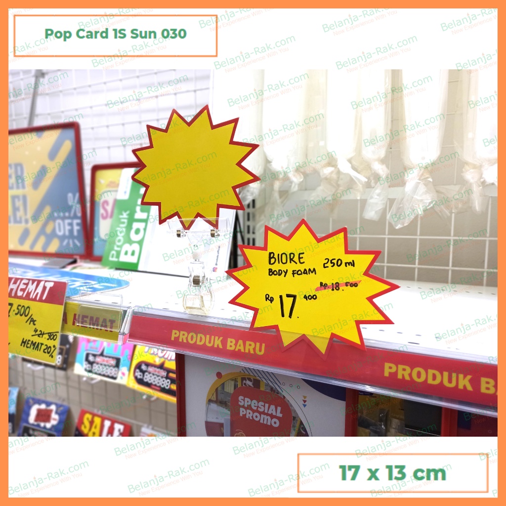 Jual Pop Card 1S Sun 030 Polos Kertas Promosi Polos 1 Paket isi 5pcs ...