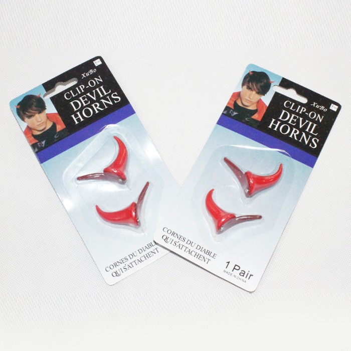 Jual HPRD jepit rambut wanita red devil horn tanduk iblis merah ...