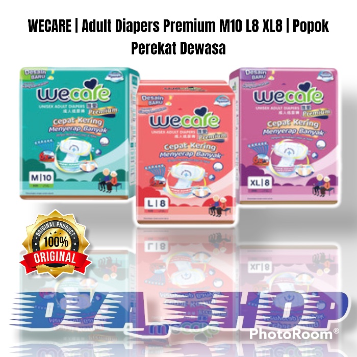 Jual WECARE | Adult Diapers Premium M10 L8 XL8 | Popok Perekat Dewasa / Orang Tua We Care ...