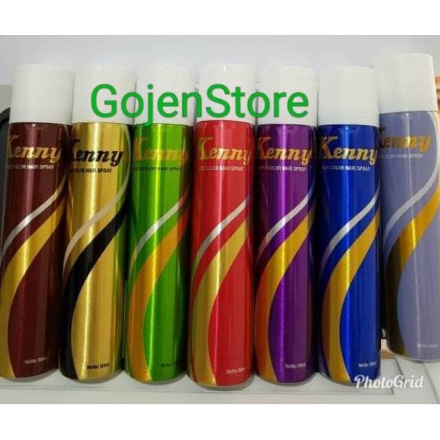 Jual KENNY ALL VARIANT Hair spray WARNA hitam coklat bronze merah biru ...