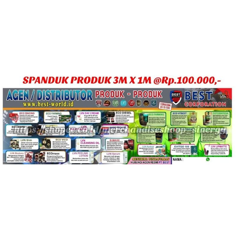Jual SPANDUK KATALOG PRODUK PT.BEST TERBARU #13 ( 3M X 1M ) | Shopee ...