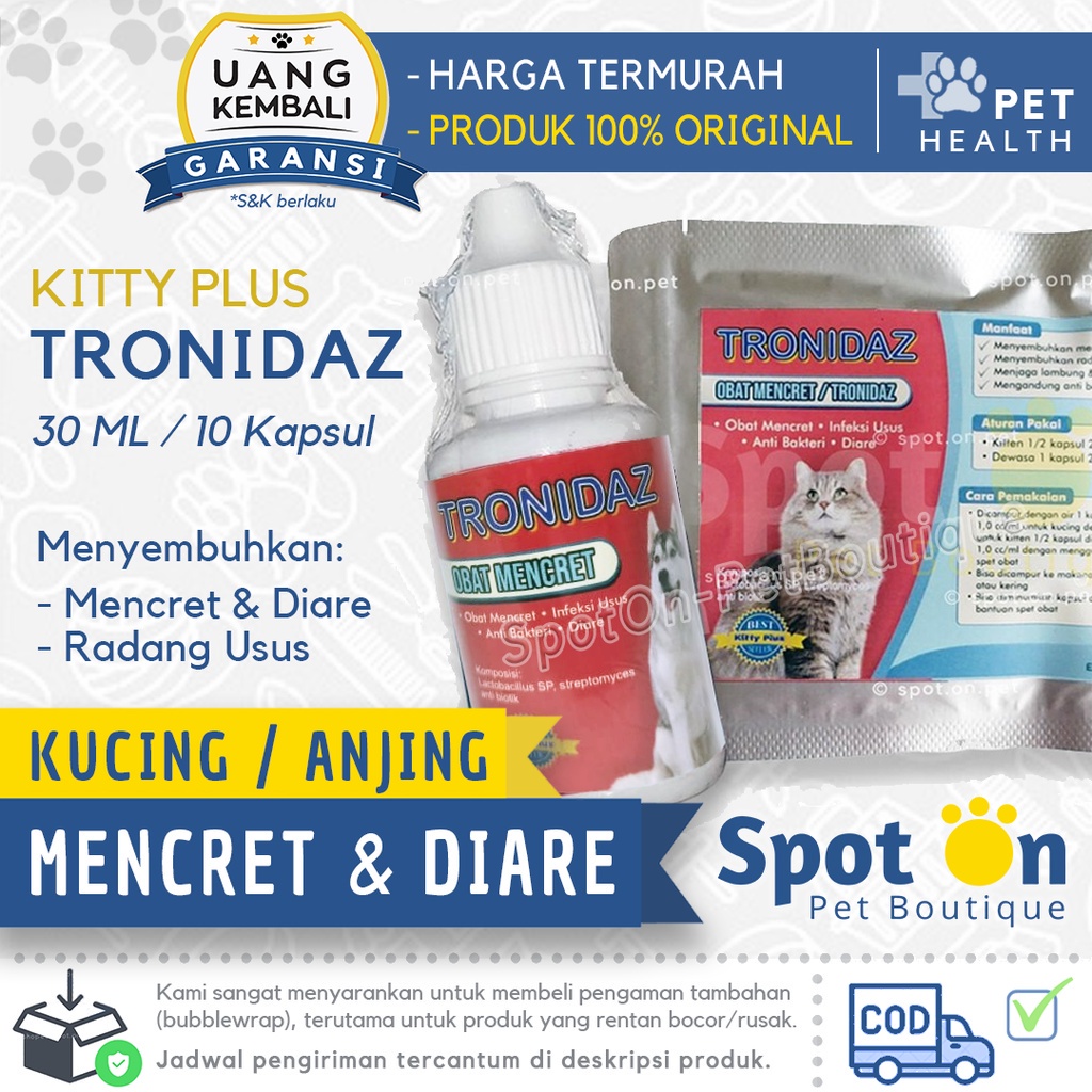 Jual Obat Diare & Mencret Kucing & Anjing Tronidaz | Obat Mencret Kitty ...