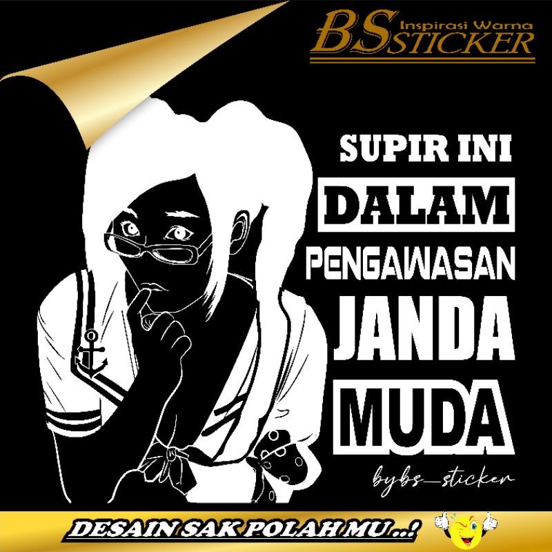 Jual Stiker cutting gambar cewek di kaca pintu mobil pick up, L300, Truk | kata kata Supir ini ...
