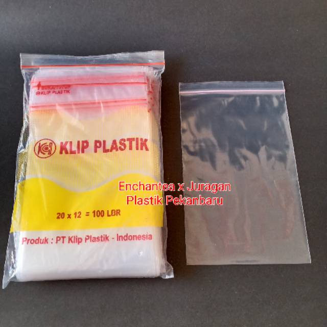 Jual Plastik Klip 12x20 cm isi 100 lembar/pack Bening dengan Ziplock 12 ...