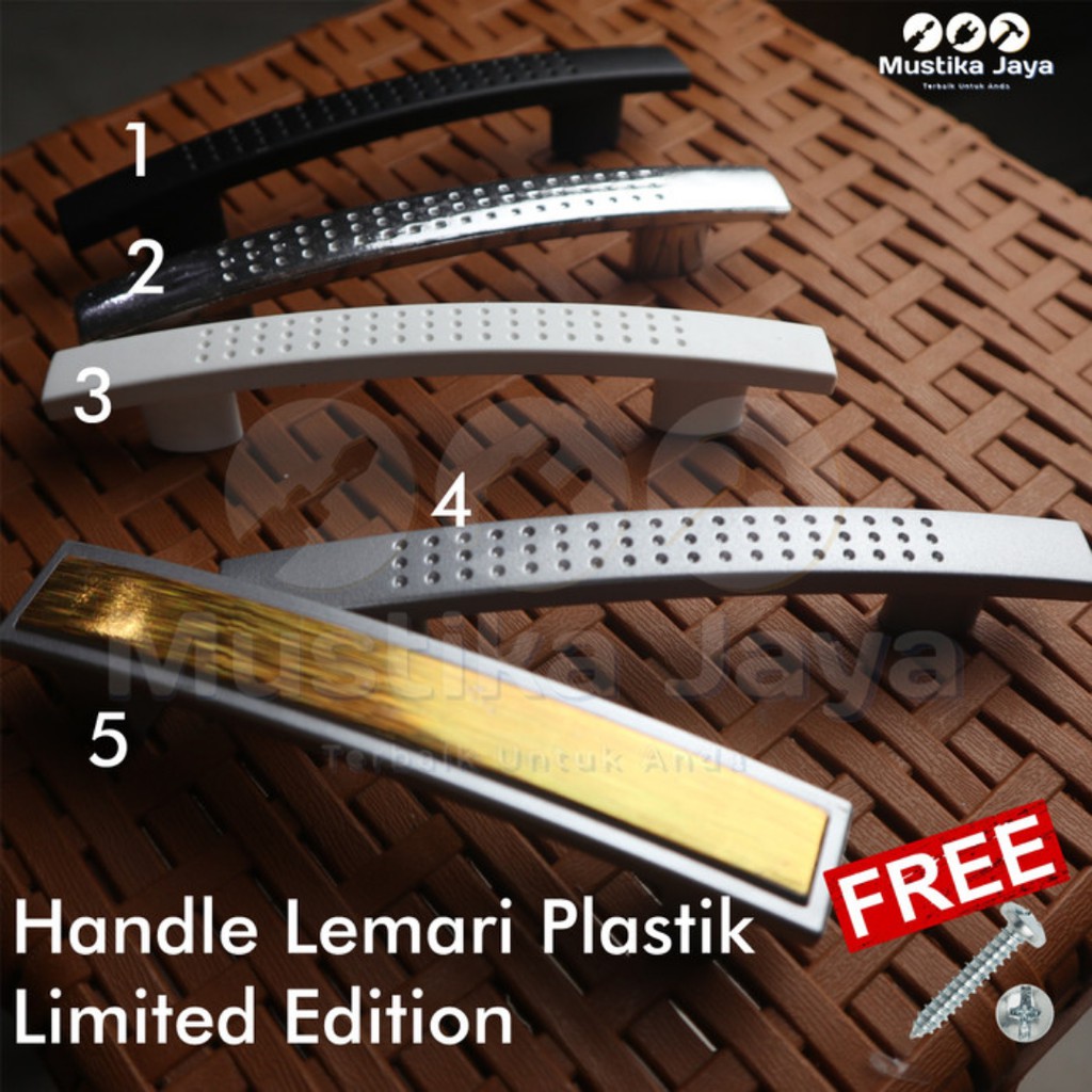Jual Handle Laci Lemari Plastik KNT Bintik Hitam Putih Silver | Shopee ...