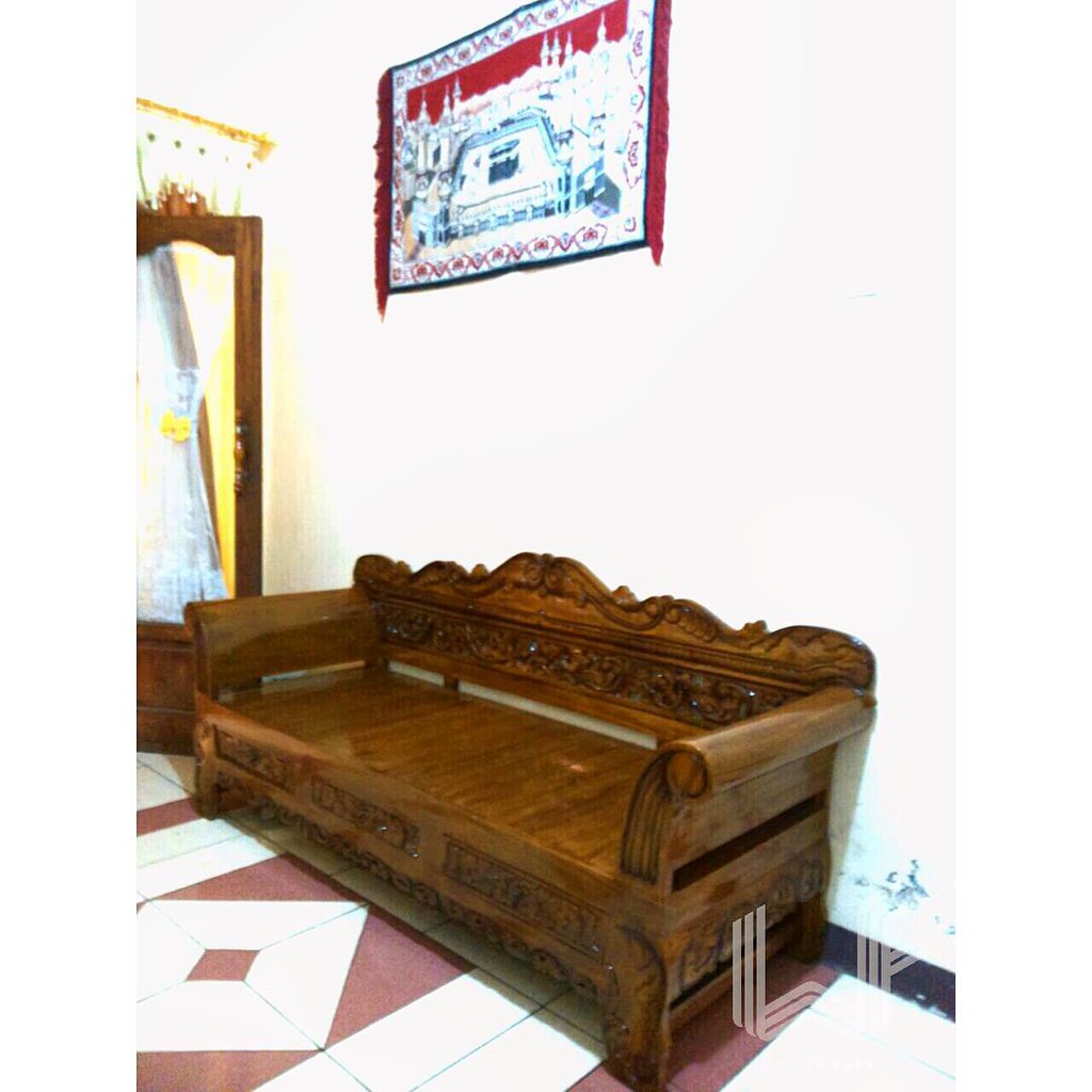 Jual Bangku Sofa Santai Daybed Resban Balebale Ukir | Shopee Indonesia