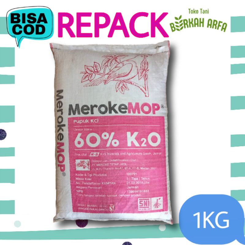 Jual Pupuk Meroke MOP KCL 60% K2O 1Kg | Shopee Indonesia