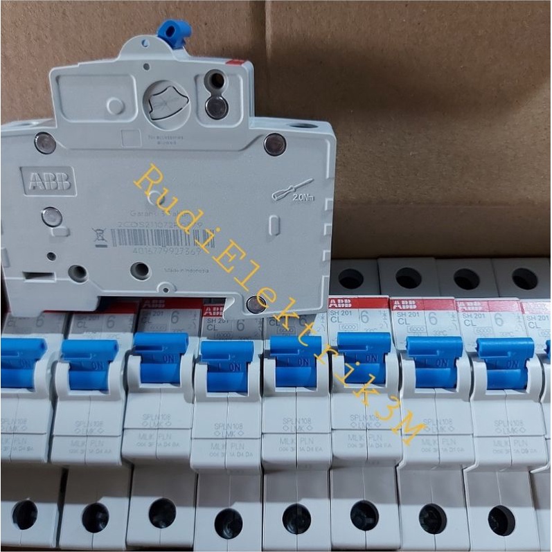 Jual MCB ABB 6A 1Phase Original PLN type SH 201 Biru | Shopee Indonesia
