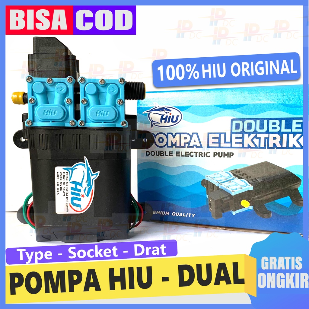 Jual Pompa Air DC 12V HIU Dual Pump Original 138Psi Double Motor ...
