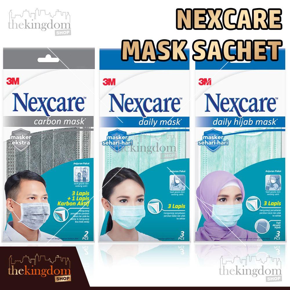 Jual Nexcare 3M Mask Carbon Daily Hijab Earloop Headloop 3 ply 4ply ...