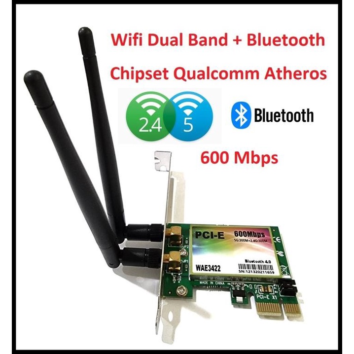 Jual Pcie Wifi Dual Band Bluetooth Qualcomm Atheros Wireless Network ...