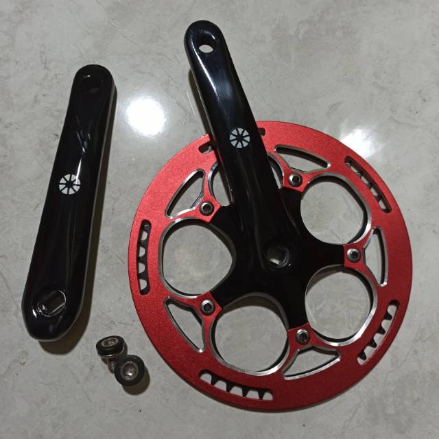 Jual Crank set sepeda Lipat hitam merah 52T alloy | Shopee Indonesia