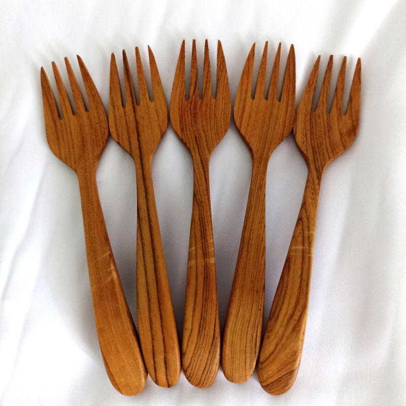 Jual garpu kayu jati foodgrade tanpa vernis harga per pcs | Shopee ...