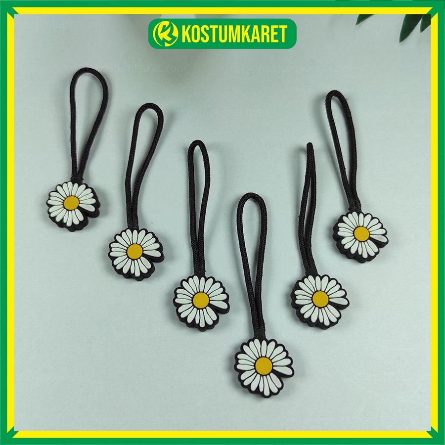 Jual Gantungan Resleting Karet Motif Bunga Daisy ( Bukan Plastik ...