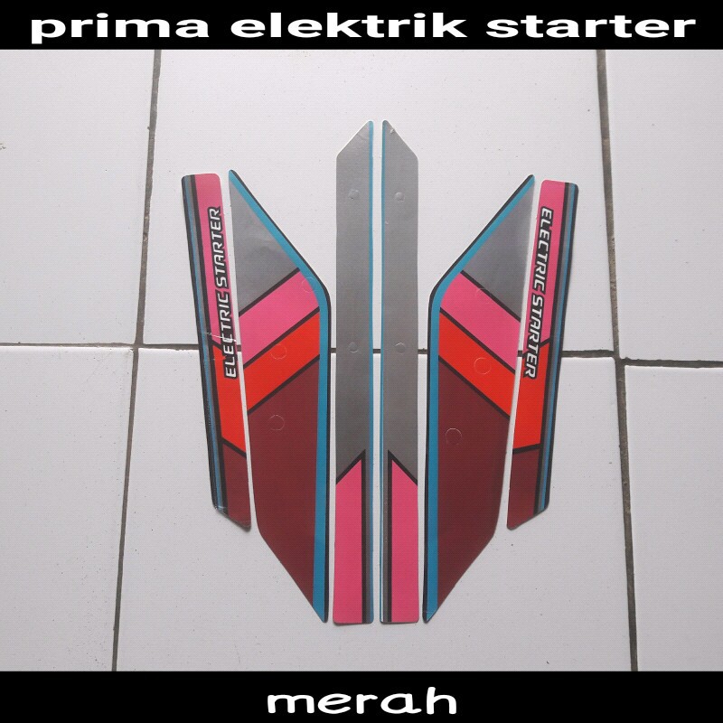 Jual stiker motor honda prima elektric starter merah | Shopee Indonesia