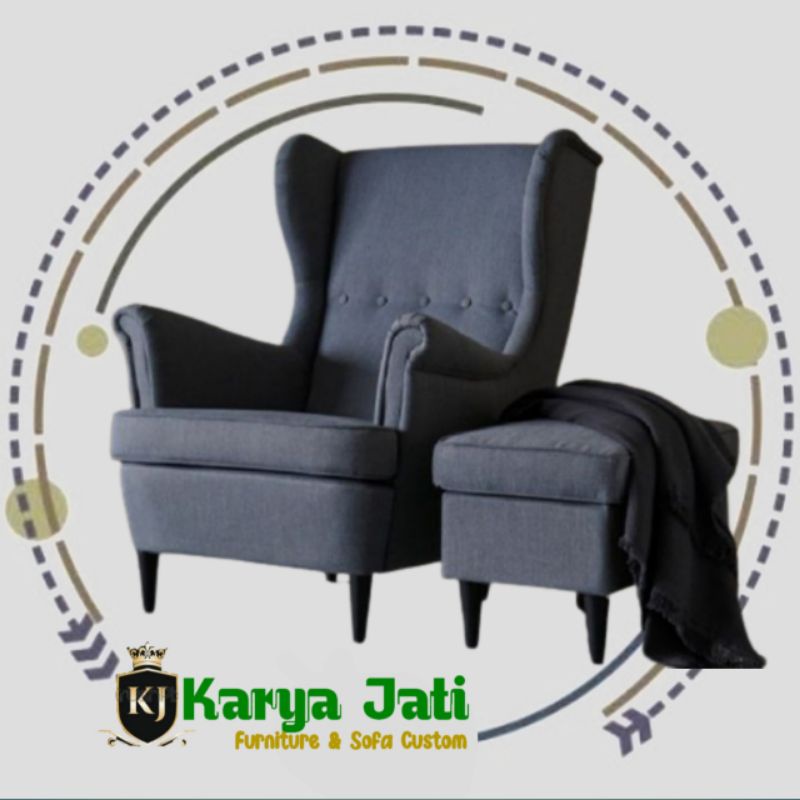 Jual Wing Chair Sofa Modern Plus Puff, Kursi Menyusui, Sofa Menyusui ...