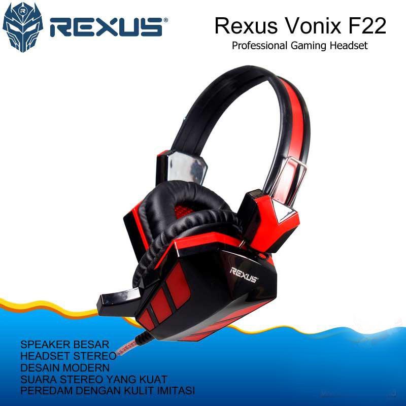 Jual Rexus F22 e-Sport Gaming Headset F-22 RED - REX-F22-RD - Merah ...