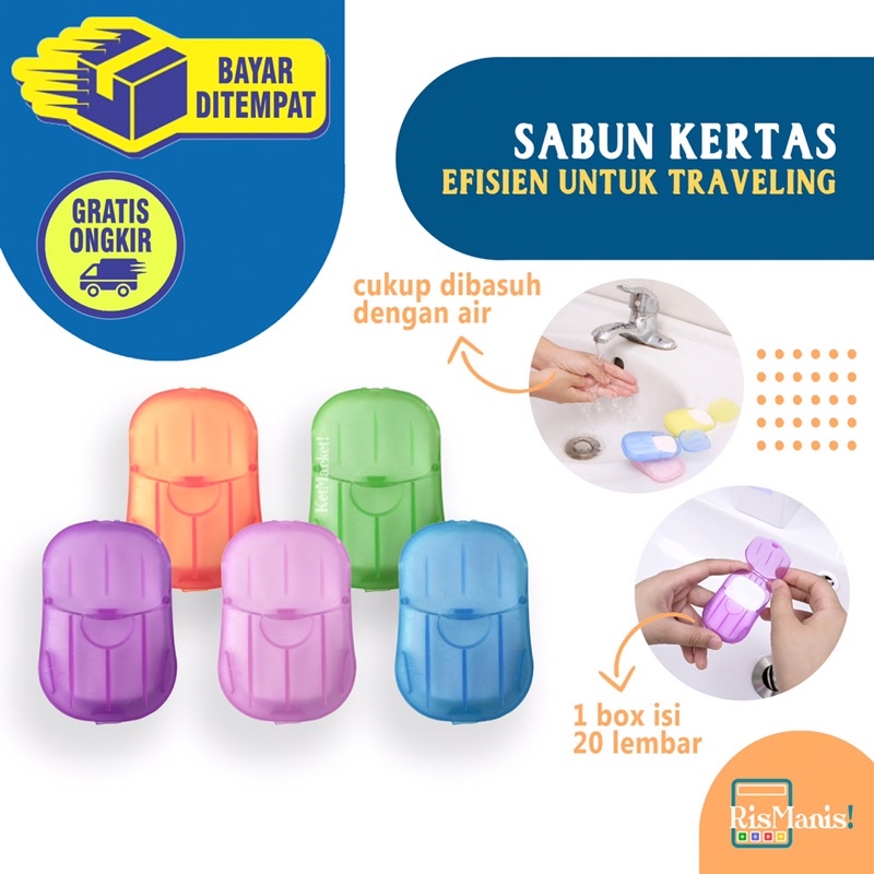 Jual TRAVEL PAPER SOAP - Sabun Kertas Portable Efisien Travelling Wangi ...