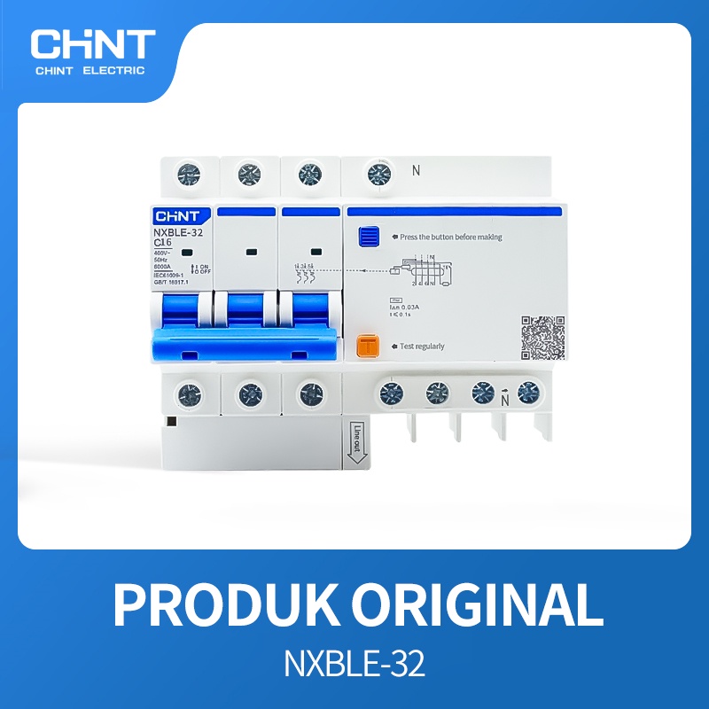 Jual CHINT RCBO NXBLE-32 3P+N 16 25 32 (30mA) | Shopee Indonesia