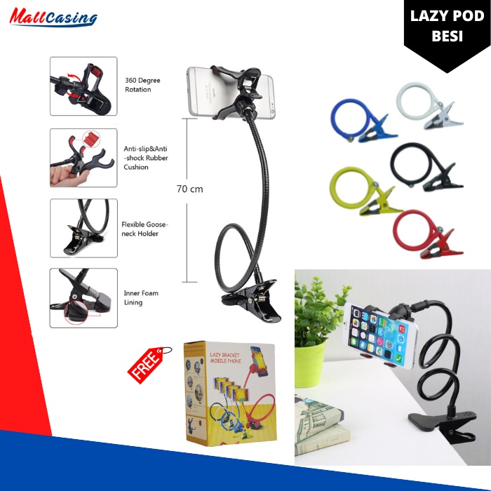 Jual Lazypod Besi Aksesoris Phone Holder Handphone / Tempat Klip ...