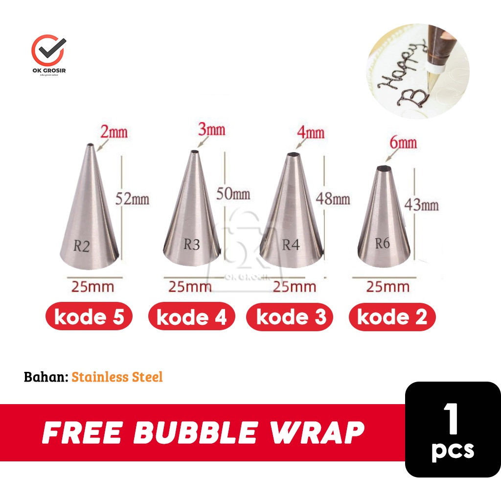 Jual Spuit Bulat / Decorating Tips (1pcs) | Shopee Indonesia