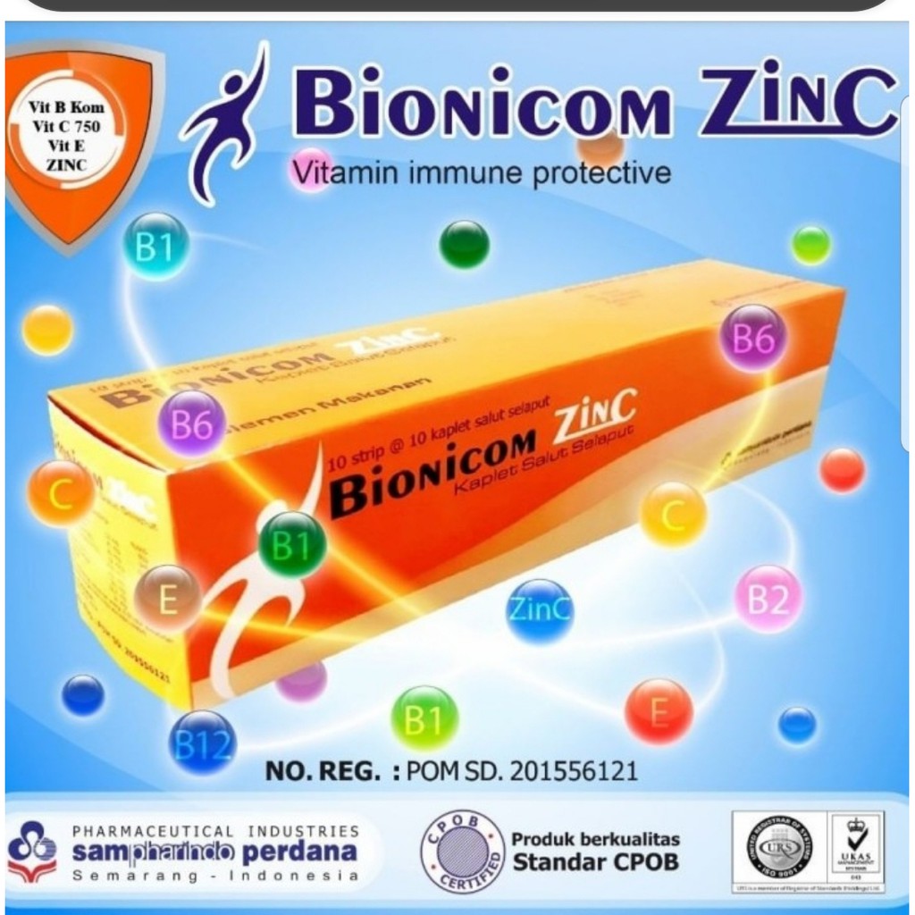 Jual Bionicom Zinc Multivitamin Per Strip 10 Tablet | Shopee Indonesia
