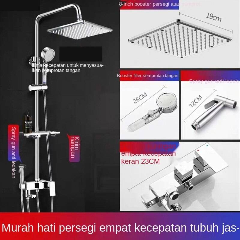 Jual SHOWER SET KAMAR MANDI SHOWER HITAM PANCURAN BULAT DAN KOTAK ...