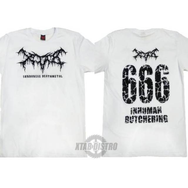 Jual Tshirt XTAB PUTIH - 666 INHUMAN BUTCHERING / XTAB DISTRO 666 ...