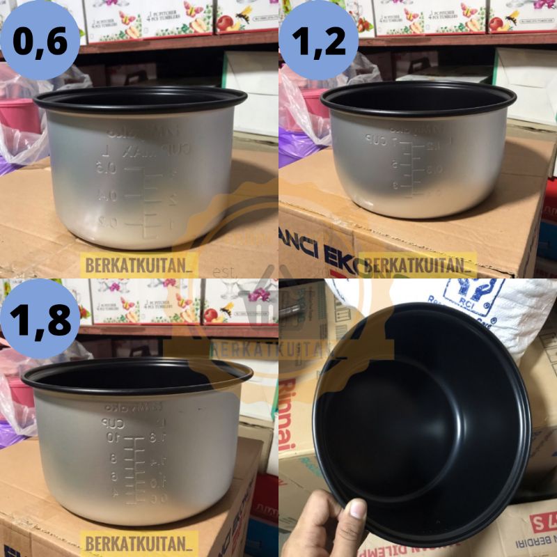Jual Panci magic com miyako ukuran 0,6 1,2 1,8 bahan teflon anti ...