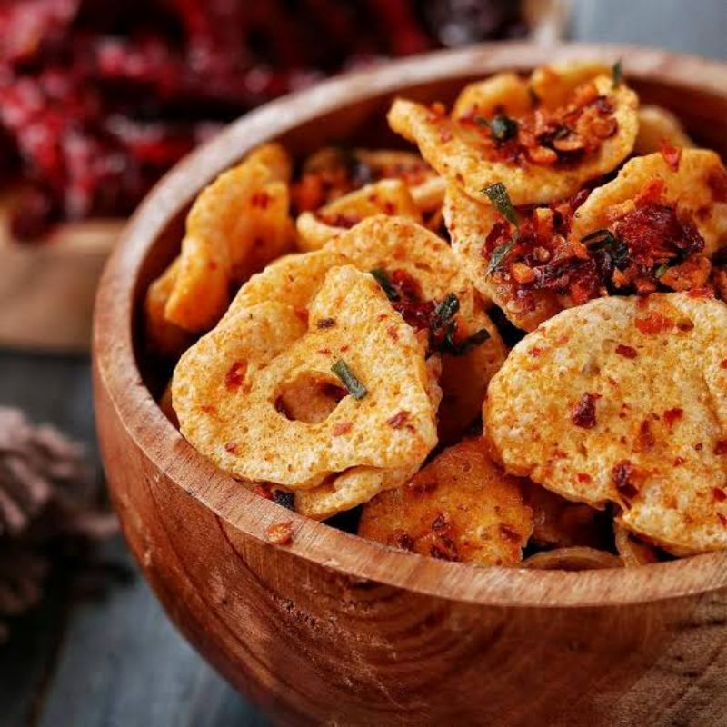 Jual Snack Basreng bulat 500/1000gr Pedas Daun Jeruk Jajanan Murah ...