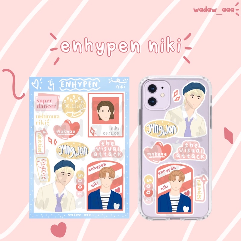 Jual Stiker enha Fanart Fanmade jungwon heeseung jay jake sunghoon niki sunoo kado KPOP murah pc ...