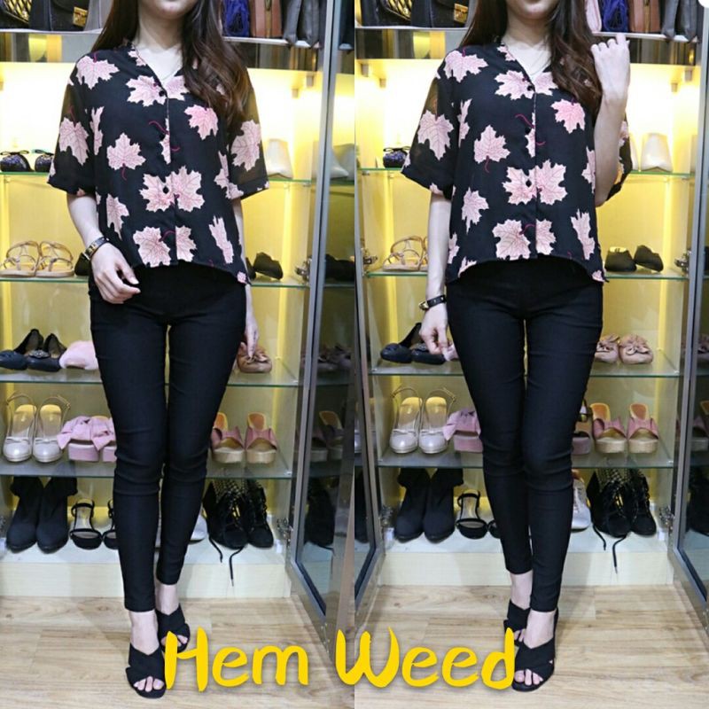 Jual eReX FASHION hem weed / kemeja weed 1AB (REAL PICT) | Shopee Indonesia